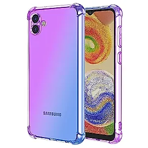Ueokeird for Galaxy A04 Case, Samsung M13 5G SM-A045F Case, Clear Cute Gradient Phone Case Slim Anti Scratch Flexible TPU Cover Shockproof Protective Case for Samsung Galaxy A04 4G (Purple/Blue)