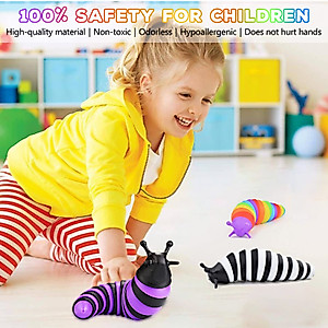 Cevioce Fidget Slug Toy, Sensory Slug Fidget Toy for Kids & Adults, 3Pcs Cute Autism Sensory Toys for Autistic Children, Toddler Stress Relief Toy｜Easter Basket Stuffers Valentines Gift for Kids ADHD