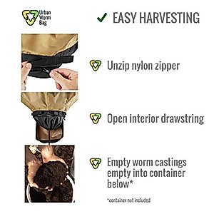 Urban Worm Bag Worm Composting Bin Version 2 (No Frame) - Create and Harvest Worm Castings Quickly with a Breathable Vermicomposting Worm Farm
