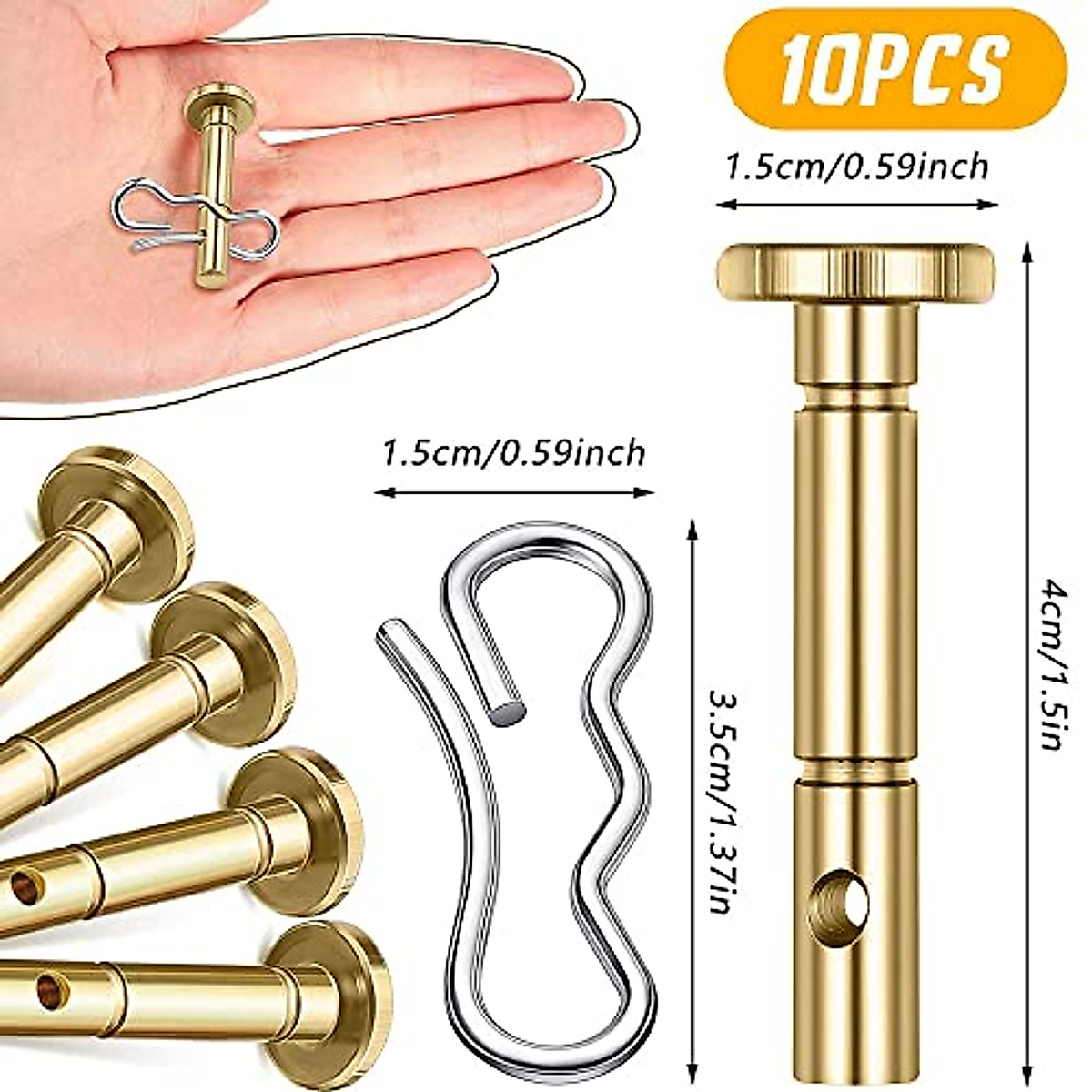 YESPURE 10Pcs Shear Pins and Cotter Pins Fit for Craftsman Troy Bilt Snowblower Snow Throwers and Lawn Tractors - Shear Pins 10pcs and Cotter Pins.