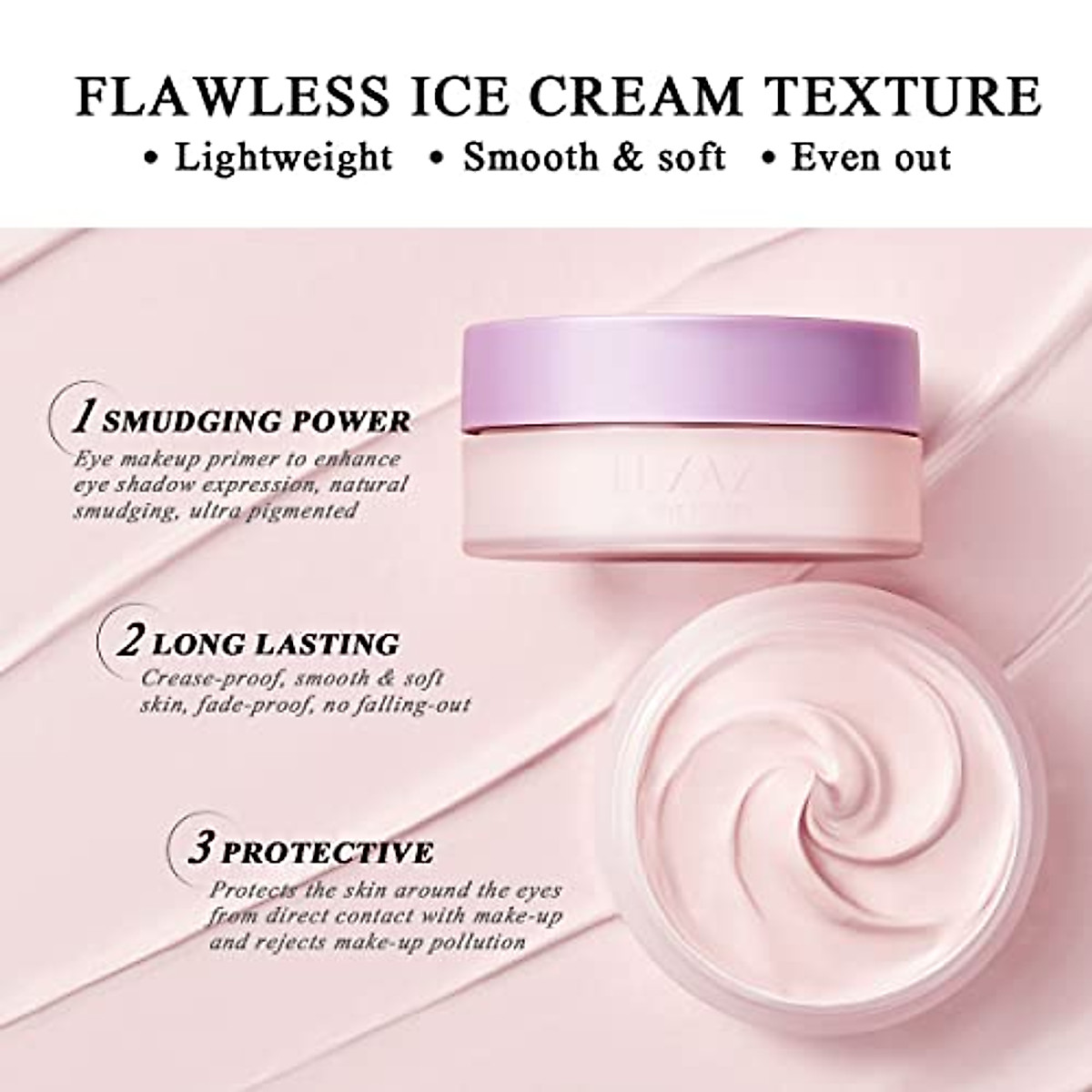 LUXAZA Eyeshadow Primer,Eye primer＆Eyeliner Primer,Cream Matte Eye Shadow Primer On Base.Makeup Looks - Lasts All Day-0.35 oz