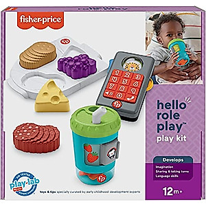 Fisher-Price Hello Role Play Play Kit, Curated Gift Set of Pretend Play Toys for Infants and Toddlers Ages 12 Months and Up