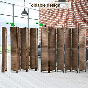 Room Dividers and Folding Privacy Screens, 6 Panel 69 inch Tall Portable Room Seperating Divider, Handwork Solid Wood Room Divider Wall, Room Partitions and Dividers Freestanding for Home Office
