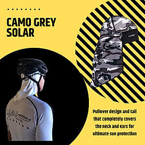 Halo Headband Standard Skull Cap with Tail, Camo Grey, One Size