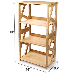 Hedume Bookcase, 3-Tier Open Shelf Bookcase, Small Bamboo Bookshelf, Bamboo Natural Shelving, Book Organizer Storage Open Shelf Rack, Display Shelves for Bedroom, Living Room, Office, Bathroom