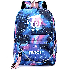 JUSTGOGO KPOP TWICE Backpack Daypack Shoulder Bag School Bag Bookbag with USB Charging Port