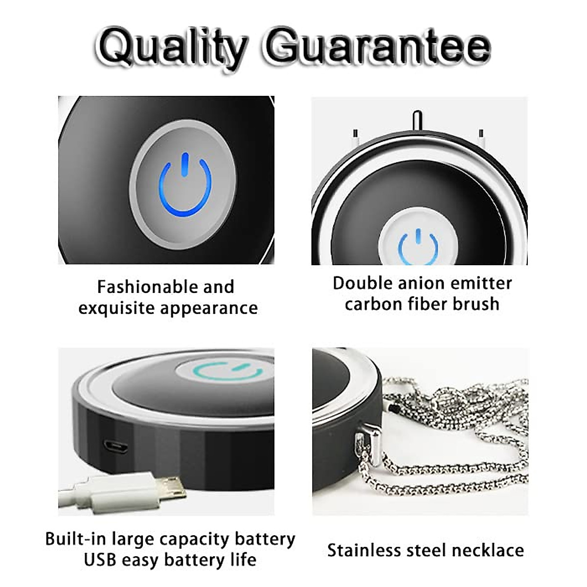 CKTUSJ Portable Air Purifier Necklace, Travel Personal Mini Air Purifier, Ion Generator Air Cleaner, Compact USB Charging, Remove Pets Smell, Smoke and Dust for Car,Airplane,Office,Bedroom and Travel