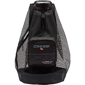 Cressi Heavy Duty Mesh Backpack 90 liters Capacity for Scuba Diving, Water Sport Gear | Roatan: designed in Italy, Black, One Size (UB936000)