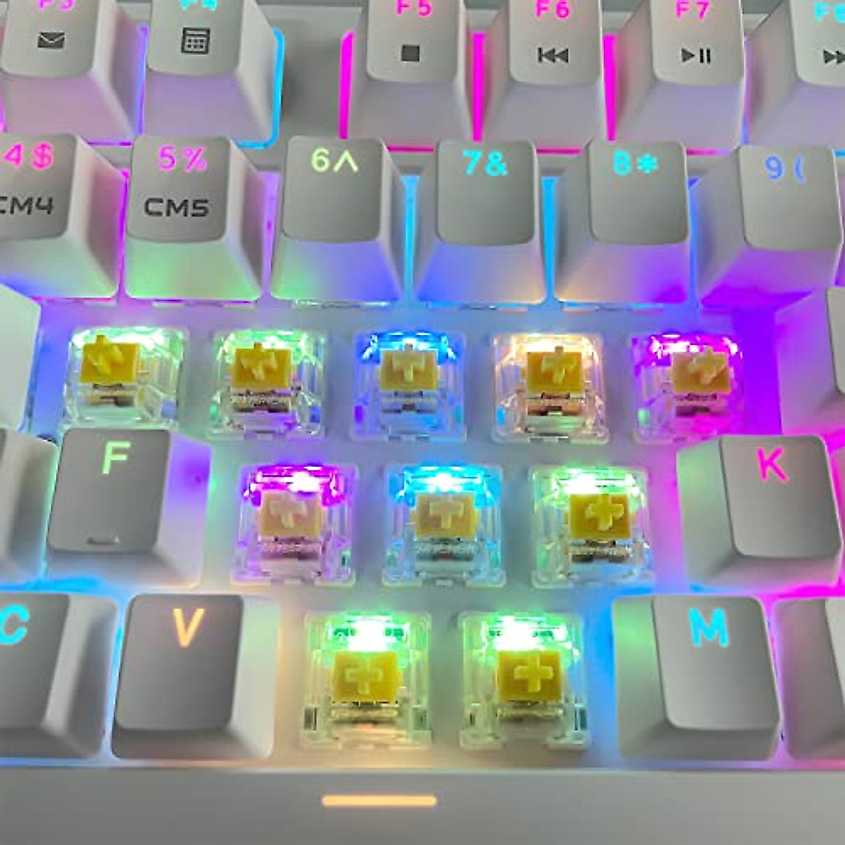 Gateron G Yellow Pro Switches Pre-lubed 3pin RGB SMD Linear for Gaming Mechanical Keyboard (72 Pcs,Yellow)