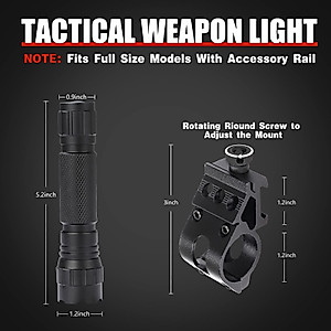 COOGEO Tactical Flashlights 1200 Lumens LED Weapon Light with Picatinny Mount, Super Bright Light Included Rechargeable Batteries Switch for Self Defense, Hunting, Camping, Hiking