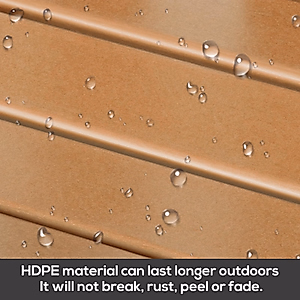 nalone Outdoor Bench, HDPE All Weather Patio Bench Load up to 800 Lbs, 2-Person Garden Bench Rot-Proof Fade Proof for Patio, Porch, and Park (Teak)