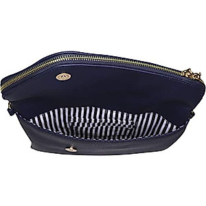 B BRENTANO Fold-Over Envelope Wristlet Clutch Crossbody Bag (Black.)