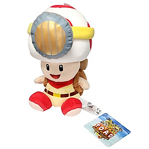 Little Buddy 1408 Super Mario Bros. Captain Toad Sitting Pose Plush, 6.5"