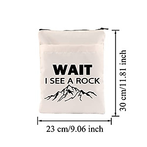 Geology Book Sleeve with Zipper Wait I See A Rock Book Covers Rock Collector Geology Teacher Gift (See A Rock)