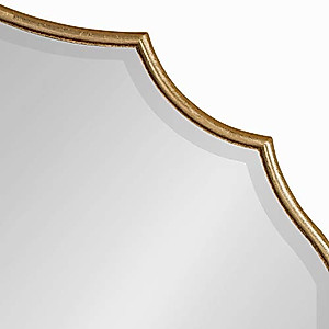 Kate and Laurel Leanna Scalloped Oval Wall Mirror, 24" x 36", Gold Leaf, Chic Modern Glam Wall Accent
