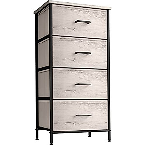 Sorbus Dresser with 4 Faux Wood Drawers - Tall Storage Unit Organizer Tower for Clothes - Bedroom, Hallway, Living Room, Closet, & Dorm Chest Furniture - Steel Frame, Wood Top, Easy Pull Fabric Bins