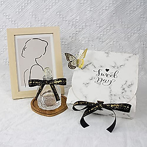 Nichemigo Happy Birthday Ribbon 1 Roll 5/8 Inch Wide Black Satin Ribbons with Gold Printed Gift Ribbon for Birthday Gift Wrapping Craft Hair Bows Party Supplies (10 Yards)