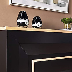 SEI Furniture Cardington Electric Fireplace, Black/Natural