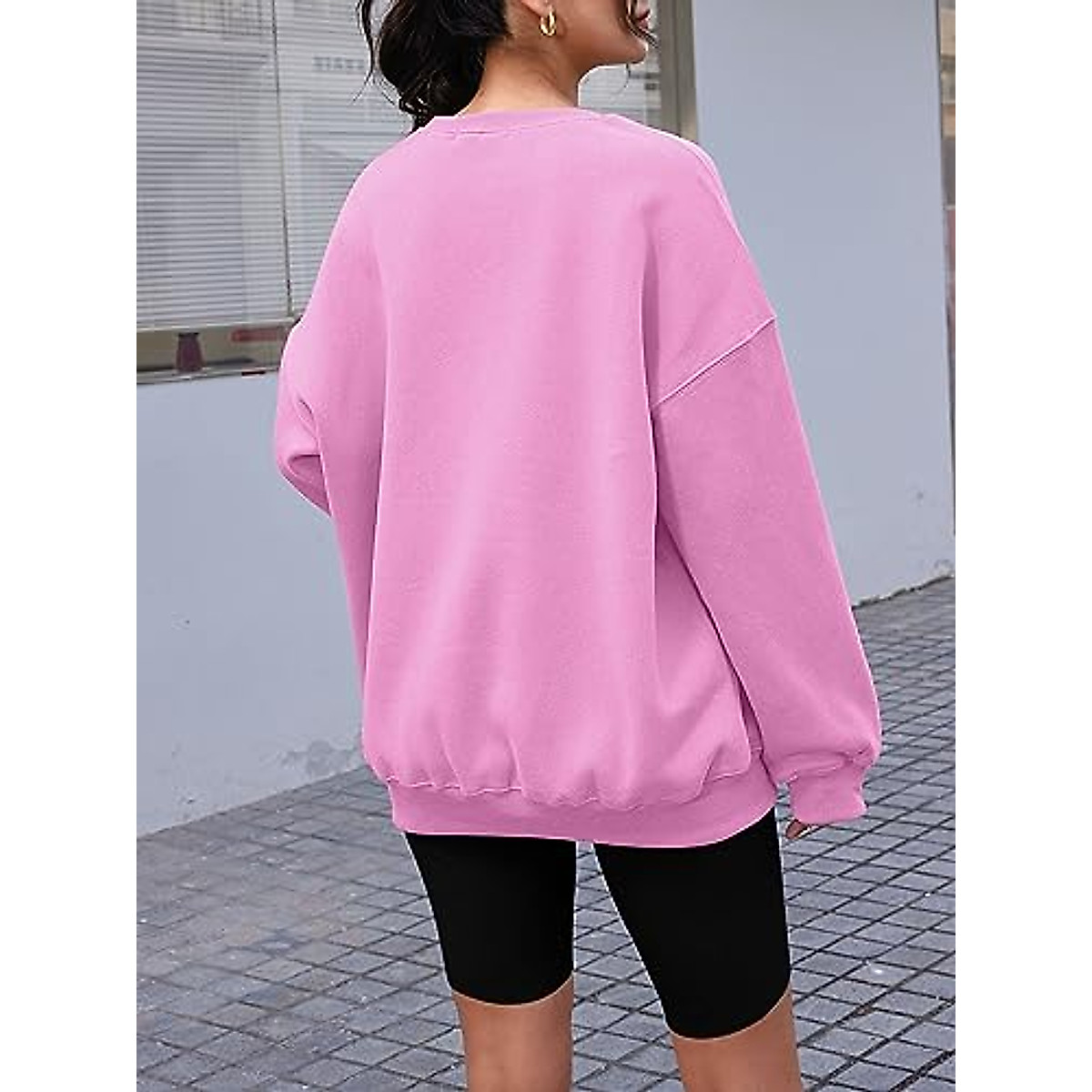 AUTOMET Preppy Clothes Sweatshirts Hoodies for Women Teen Girls Oversized Sweaters Cute Fall Outfits 2023 Y2K Crewneck Pullover Tops Pink