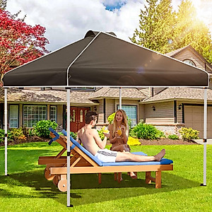 Winkalon 10x10 Pop Up Canopy, Instant Canopy Tent with Removable Sidewalls and Mesh Windows for Vendor Events, Outdoor Craft Show, Farmers Markets (Black)