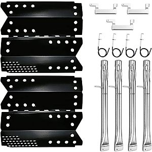 Uniflasy Grill Burners Tube Pipe Heat Plate Shield Tent and Crossover Carry Over Tube Replacement Parts Kit for Stok SGP4330SB SGP4331 SGP4130N, Stok Quattro 4 Burner Grills