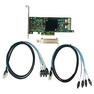 LSI 9207-8i RAID Controller Card 6Gbs SAS HBA P20 IT Mode for ZFS FreeNAS unRAID RAID Expander Card + 2 * 8087 SATA Cable