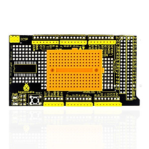KEYESTUDIO MEGA Prototype Shield V3 Board for Arduino Mega R3 2560, with 170 Points Breadboard Solderable, Easy to Use, Great for Prototyping Circuit Building Projects