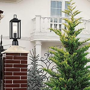 WISBEAM Outdoor Post Light, Pole Lantern, E26 Base 60W Max, Metal Housing Plus Glass, ETL Qualified, Bulbs not Included