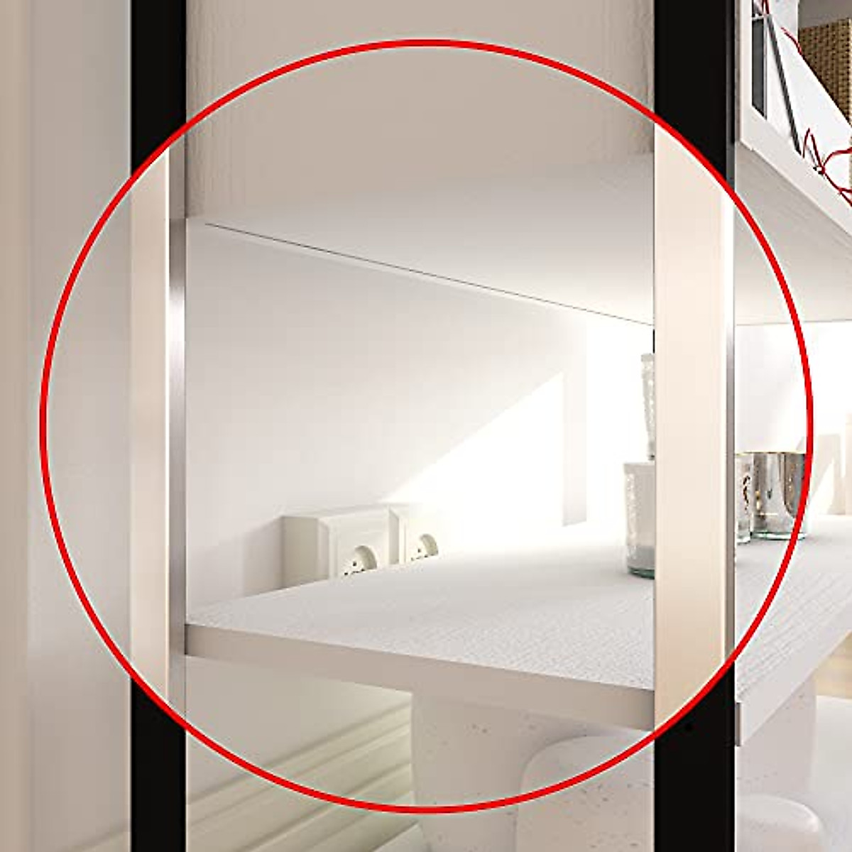 PLAYCON Decorative Open Shelf Unit and Display Cabinet, for Living Room, Study Room or Else, 32(11/16)" Wide, Innovative Textured PVC White Wood Veneer Looking Finishing