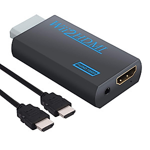 COLFULINE Wii to HDMI Converter, Wii HDMI Adapter 1080P 720P with 1M HDMI Cable for Full HD Device with 3.5mm Audio Jack&HDMI Output Compatible with Nintendo Wii, Wii U, HDTV, Monitor