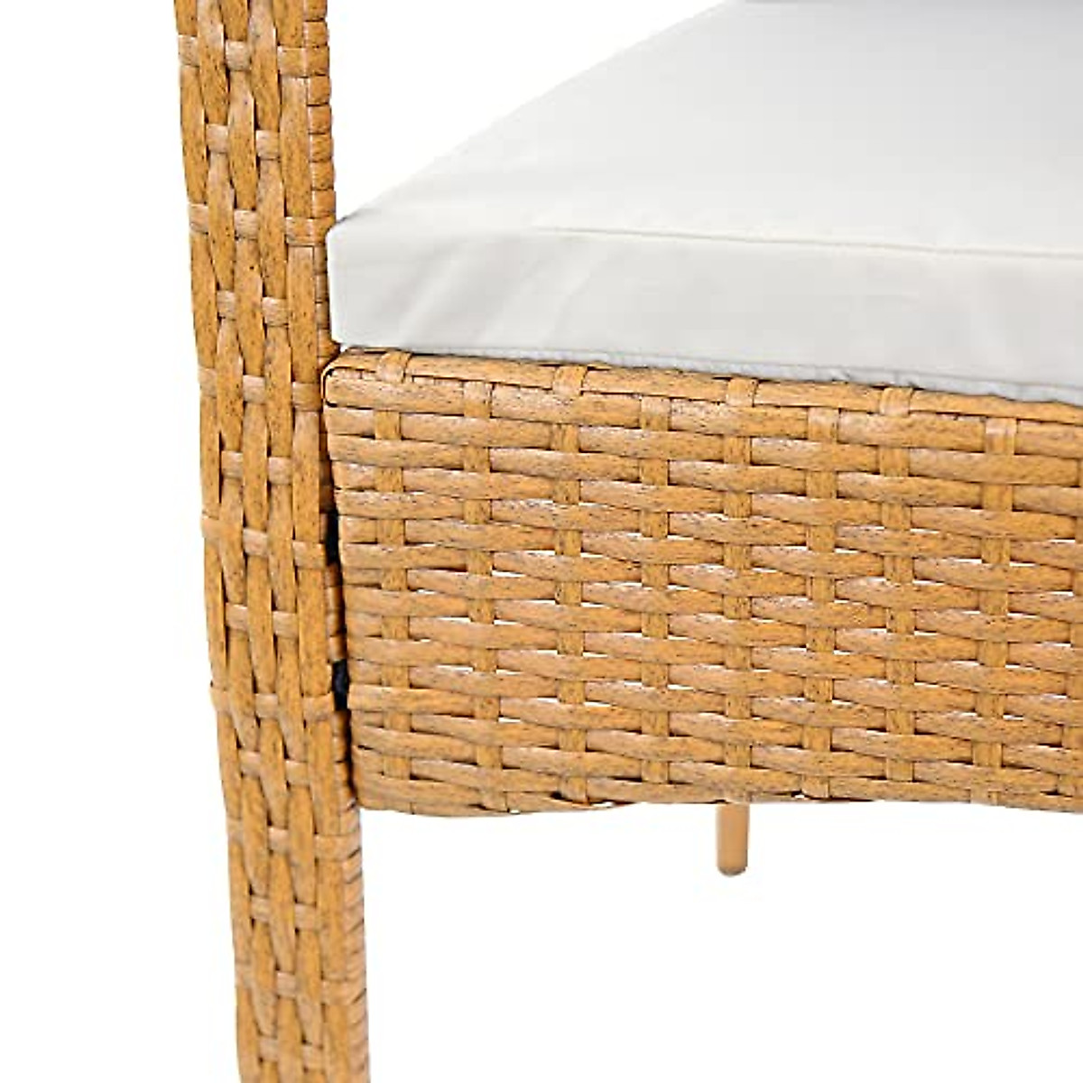 Amazon Brand - Ravenna Home Set of 2 Coastal Outdoor Patio Dining Chairs with Cushion, Weather-Resistant PE Rattan Wicker - Beige