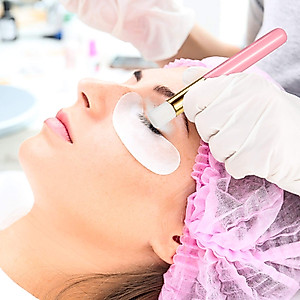 Patelai 60 Pieces Lash Shampoo Brushes with Container, Eyelash Extension Cleansing Brush Nose Pore Cleaning Tool Peel off Blackhead Removing Tool Cosmetic Lash Cleanser Facial Cleansing(Pink)