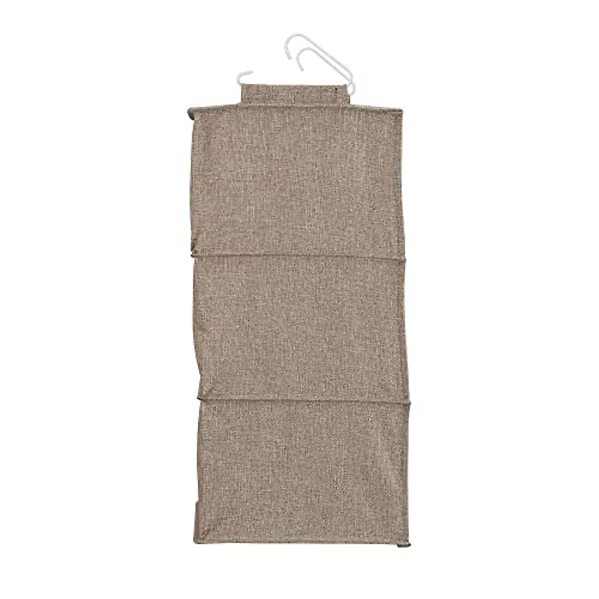 Household Essentials 3 Closet Organizer with Hooks Hanging Shelf, Latte