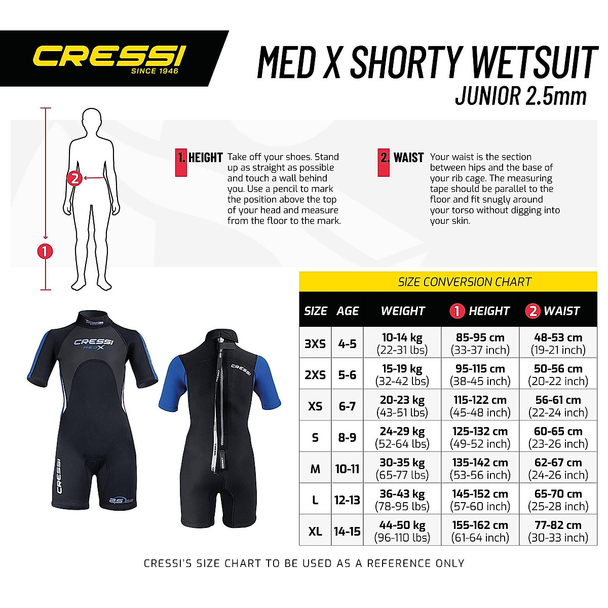 Cressi Med X Shorty Junior, Black/Pink, S