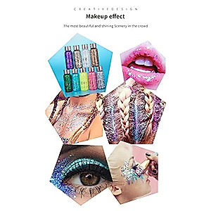 Pexihoap 3 Colors Glitter Body Gel Set, Cosmetic Glitter, Festival Glitter Makeup for Body, Face,and Hair（3 Colors/Set） (Set B: Pink+Light Blue+Yellow)