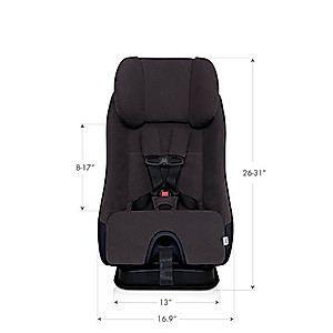Clek Fllo Convertible Car Seat - Compact Design for 3-Across Seating, Extended Rear-Facing with Anti-Rebound Bar (Thunder)