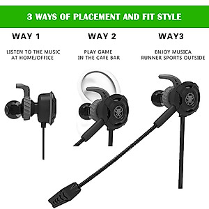 maxin Wired E-Sport Earphone with Adjustable Mic for PS4, Laptop Computer, Cellphone,and so on, 3.5mm Wired Earburds with Snug and Soft Design, Inline Controls for Hands-Free Calling. (Red)