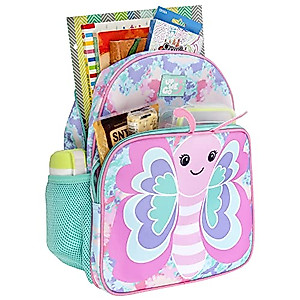 Up We Go Little Kids Animal Shape Backpacks for Toddlers Pre-K Preschool 14-15 Inches | Kids Backpack for Boys and Girls Ages 3 to 5 (Bodacious Butterfly)