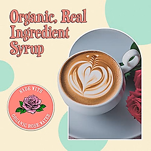 Wäbry Organic Rose Syrup – 16.4oz (468g), Natural Coffee Syrup, Perfect for Lattes, Tea, Shaved Ice and Soda, Vegan Friendly, Non-GMO, Dye-Free Snow Cone Syrup – BPA-Free Plastic Bottle…