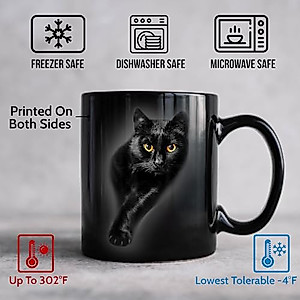 Warmstorey Black Cat Mug, Black Cat Ceramic Coffee Mug, Black Cat Gifts for Women - Men - Cat Lovers, Birthday - Mothers Day - Fathers Day Idea for Black Cat Lovers - Black Cat Mom - Black Cat Dad