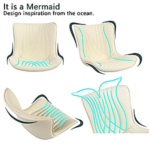 YOUTASTE Dining Chairs Set of 2 Upholstered Mid Century Modern Kitchen Dining Room Chairs Armless Faux Leather Accent Chairs Metal Vanity Lounge Chair with Back for Living Room Bedrooms,Beige