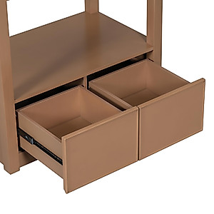 Lunanniu 30" Bathroom Vanity Without Sink, Freestanding Bathroom Vanity Cabinet No Sink 2 Drawer, Open Shelf Modern Design Brown