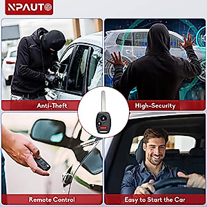 NPAUTO Key Fob Replacement for Honda CRV CRZ Accord Fit Insight 2007 2008 2009 2010 2011 2012 2013 2014 2015 Keyless Entry Remote Control Car Ignition Key Fobs (MLBHLIK-1T, 3 Button, 1Pcs)
