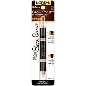 L'Oreal Paris Cosmetics Stylist Brow Raiser Highlighter Duo, Light, 0.16 Ounce