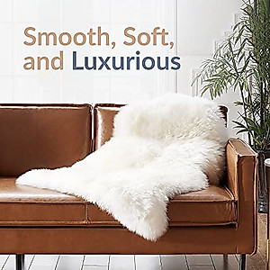 Sheepskin Ranch Real Long Wool Sheepskin Rug for Natural Home Decor, 6 x 2 Feet (Double)