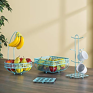 Home Basics Trinity Collection Pantryware Organization Set, Turquoise (Mug Tree)