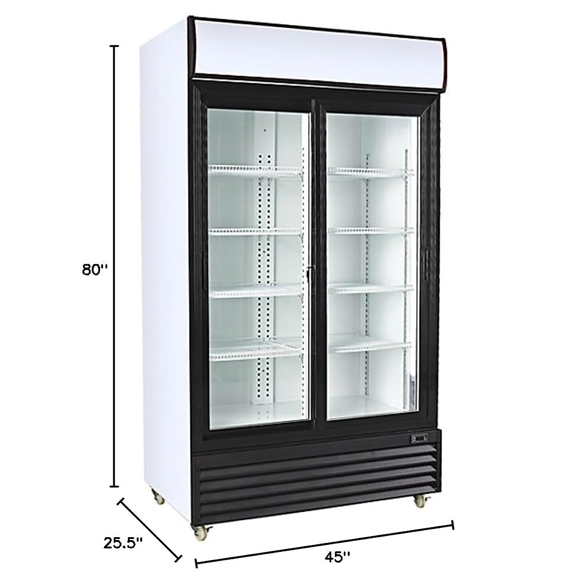 New Procool Refrigeration Double SLIDING Door Upright Display Beverage Cooler Merchandiser; 35 Cubic Ft., 45" Wide