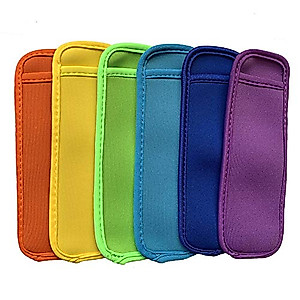 Popsicle Holder Bags Popsicle Sleeves Ice Pop Sleeves Reusable Ice Freezer Protective Cover (6 Pack)