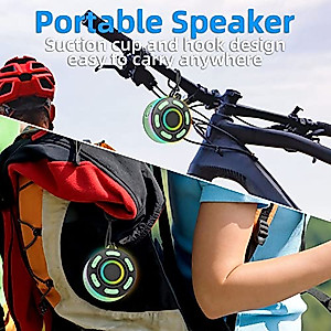 Donerton Bluetooth Speaker, IP7 Waterproof Wireless Speaker, Portable Speaker, HD Surround Sound, LED Light Mini Speakers, Dual Stereo Pairing, Built-in Mic, Radio, Green