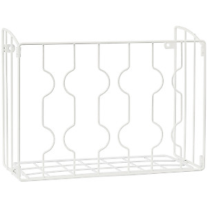 SimpleHouseware Wall Door Mount Kitchen Wrap Organizer Rack, White